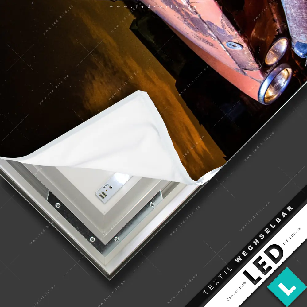 Canvalight® TEX LED-Bild rostiges Auto mit Lichteffekten | Fahrzeuge ...