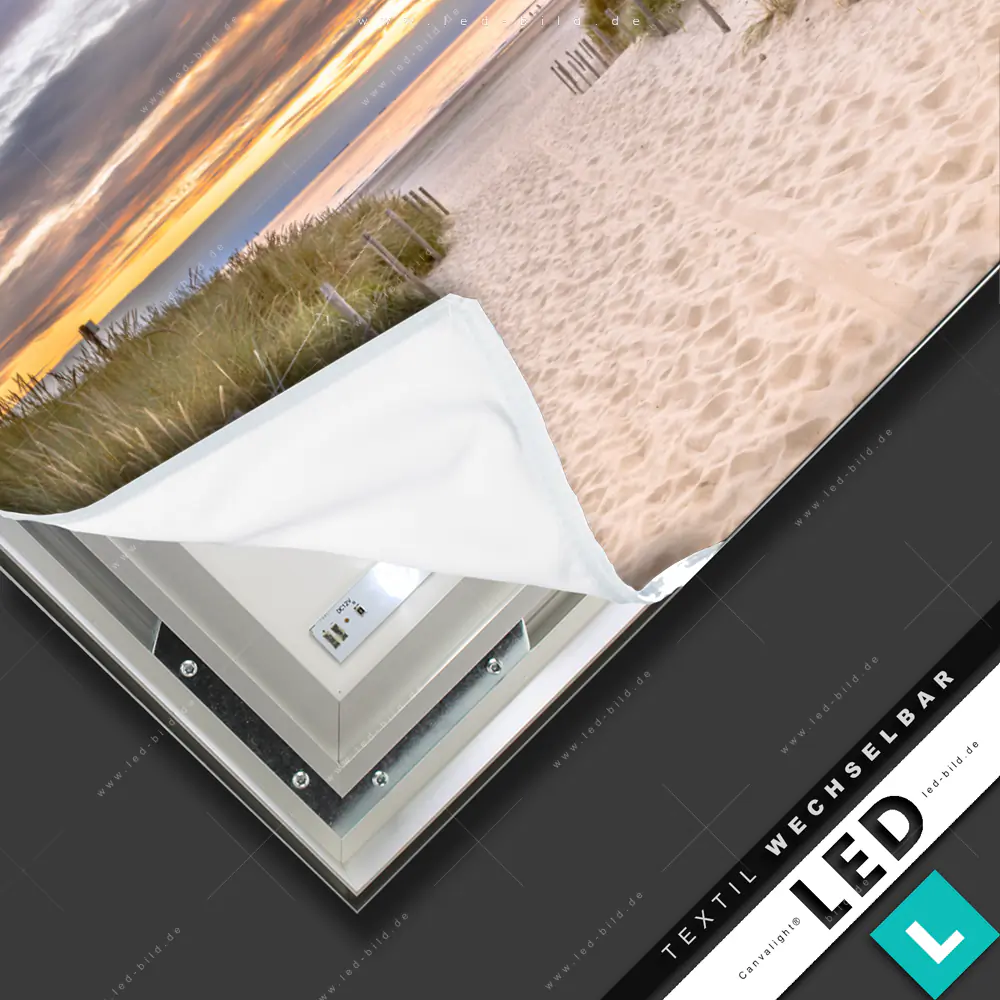 Canvalight® TEX LED-Bild Nördseeküste bei Sonnenuntergang | Strand ...