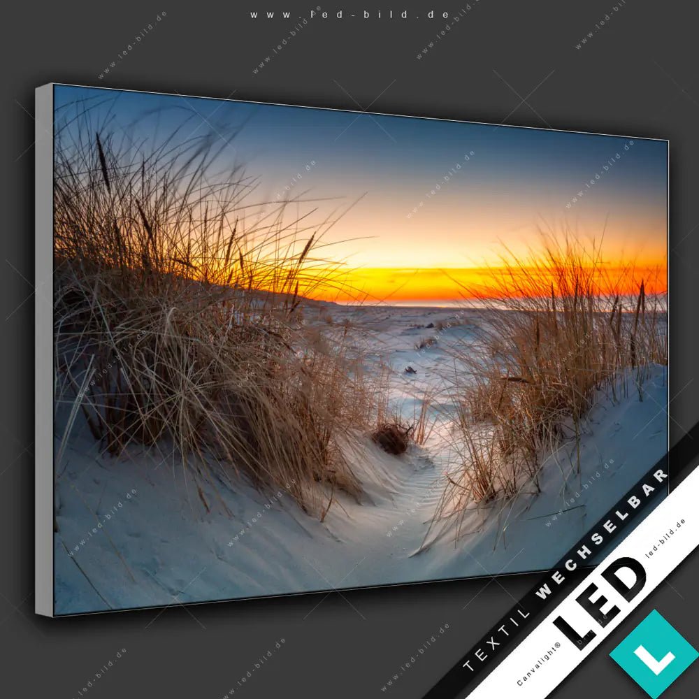 Canvalight® LED-Bilder 💙 Ostseestrand bei Sonnenuntergang 💙 ...