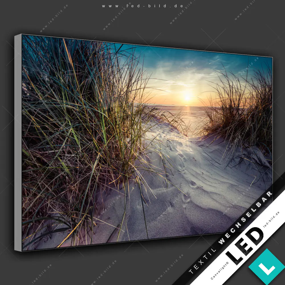 Canvalight® LED-Bilder 💙 Strandlandschaft mit Gras 💙 Landschaften ...