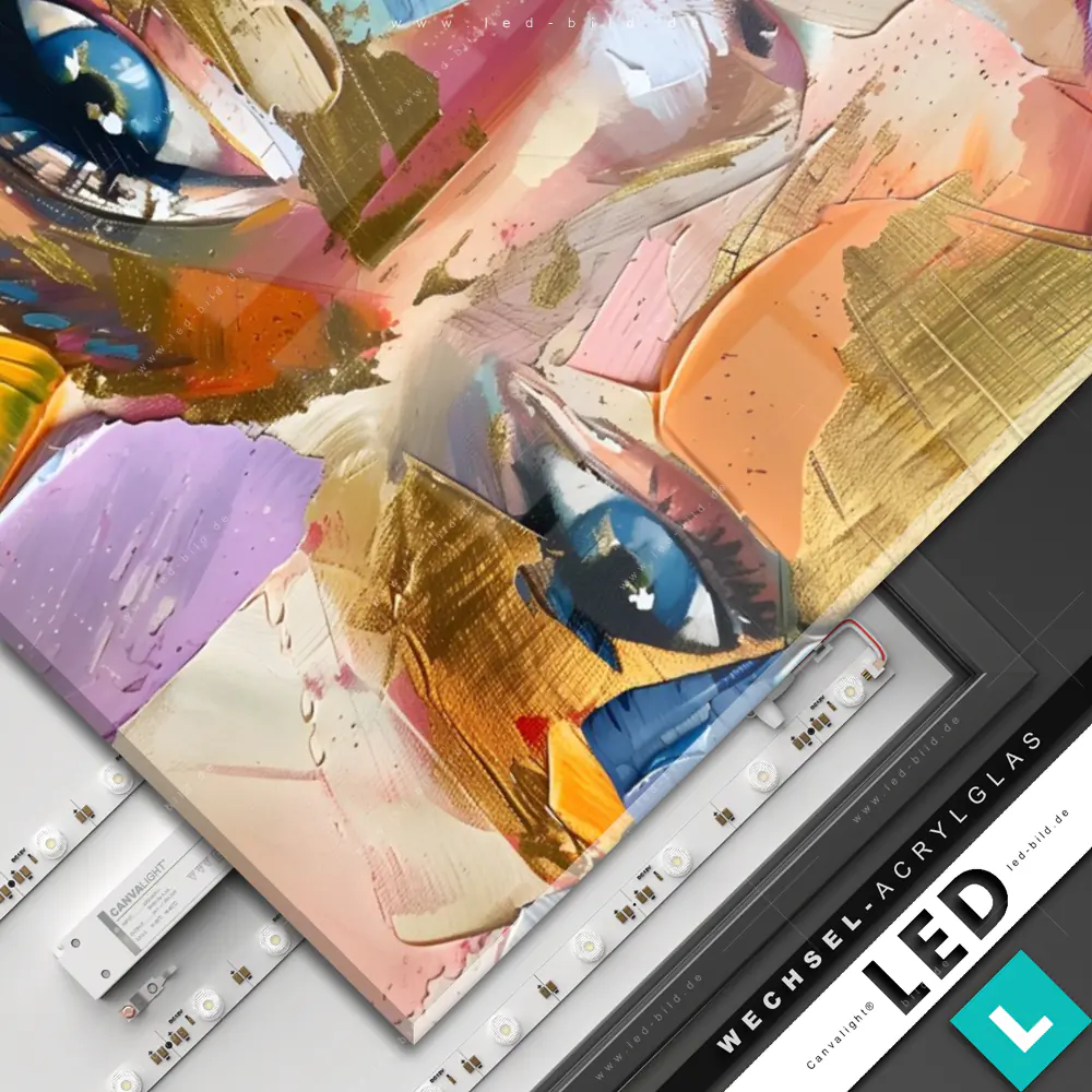 LED-Wechsel-Bild Canvalight® DIA Buntes Gesicht einer Frau | Porträts ...